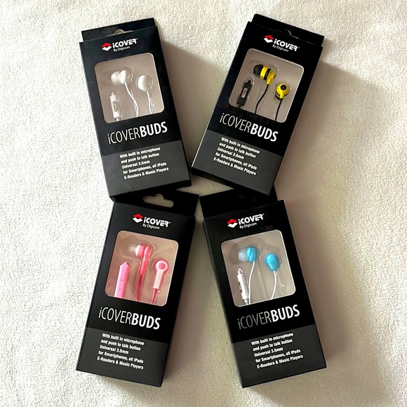 Headphones | 4 Icoverbuds Ear Buds With Built In Microphone And Push To ...